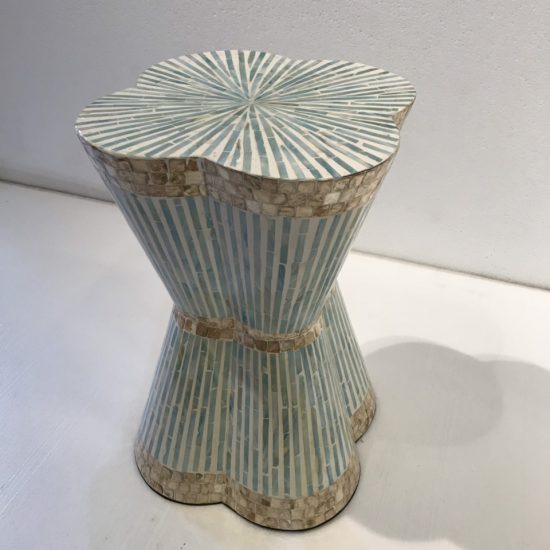 White Coconut Shell Inlay Stool Handcrafted from Vietnam - LAVIHEX CO ...