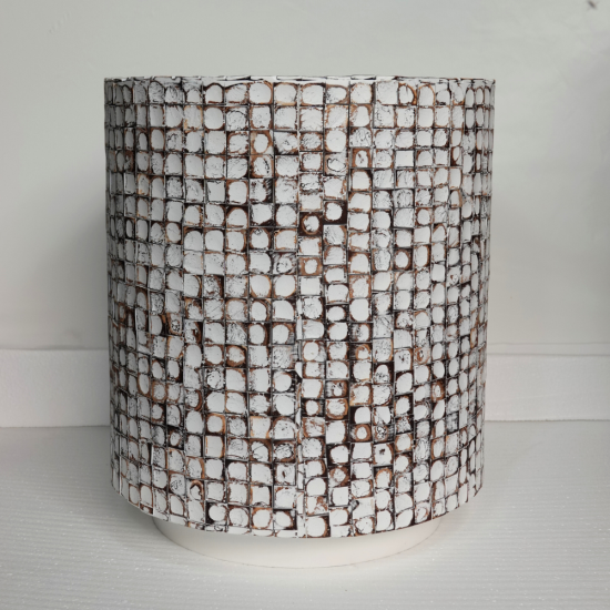 White Coconut Shell Inlay Stool Handcrafted from Vietnam - LAVIHEX CO ...